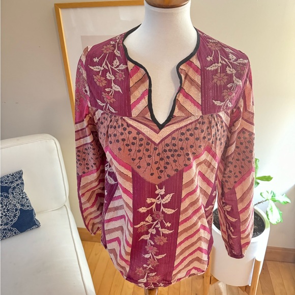 Matta | Tops | Matta Ny Stunning Tunic With Metallic Thread | Poshmark